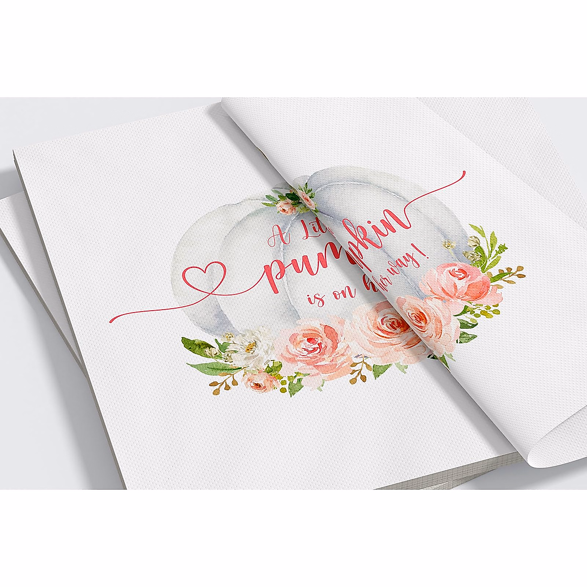 Yuzioey 50 Pcs Pumpkin Shower Napkins, A Little Pumpkin is on Her Way Baby Shower Disposable Paper Napkins, Pumpkin Theme Baby Shower Supplies Party Napkins, Safari Baby Shower Decorations 6.5" x 6.5"