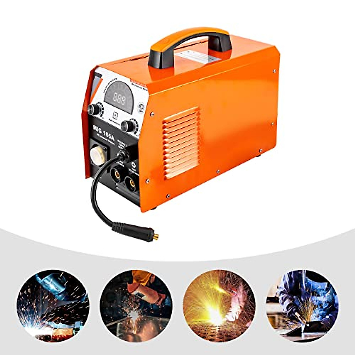 Digital MIG Welder - 165A 110/220V Dual Voltage, Gas/Gasless MIG Welding Machine, Automatic Feed Wire MIG/Lift TIG/ARC 3 in 1 Multiprocess Welder Machine,Support Gas Welding