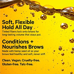 Milk Makeup KUSH Fiber Brow Gel, Herb (Medium Brown) - Thickening Brow Gel - Soft, Flexible Hold - Vegan, Cruelty Free