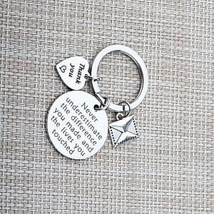 AKTAP Postman Keychain Mail Carrier Jewelry Never Underestimate The Different You Made and The Lives You Touched Thank You Gift for Post Office Worker (Postman Keychain)