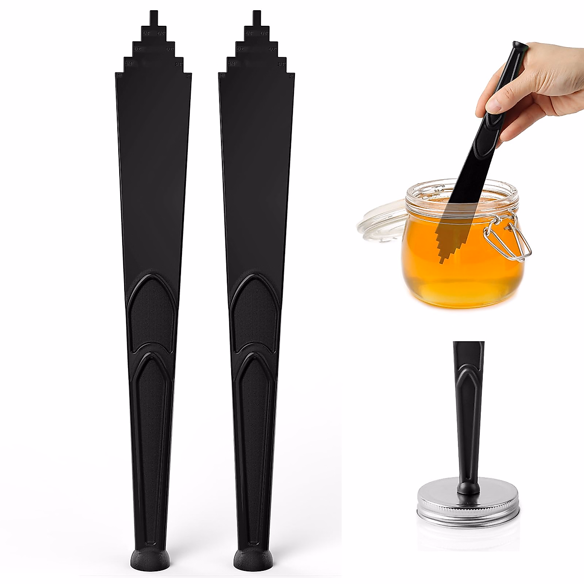 Pisol Magnetic Jar Lid Lifter and Canning Bubble Popper Remover Measurer, 3 In 1 Canning Tools Supplies for Pot Home (2PCS)