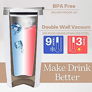 Onebttl Funny Writer Gifts For Women, Men - I'm a Writer Anything You Say or Do May be Used in a Story - 20oz/590ml Stainless Steel Insulated Tumbler with Lid, Message Card - (White)