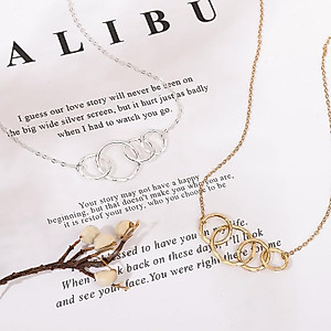 HOPE LOVE SHINE 3 Sister Gift – 3 Unique Rings Necklace for Little and Big Sister – Handcrafted Jewelry Celebrating Sisterly Bonds - Sister Gifts from Sisters