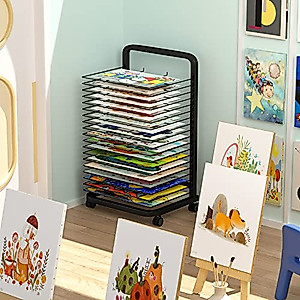 ZXMOTO Art Drying Rack Steel Drying Painting Racks Double Sided Wire Drying Shelf, 20 Shelves, 29x19x3 Inches