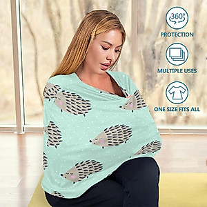 Nursing Cover Breastfeeding Scarf Cartoon Hedgehog - Baby Car Seat Covers, Infant Stroller Cover, Carseat Canopy(923c2)