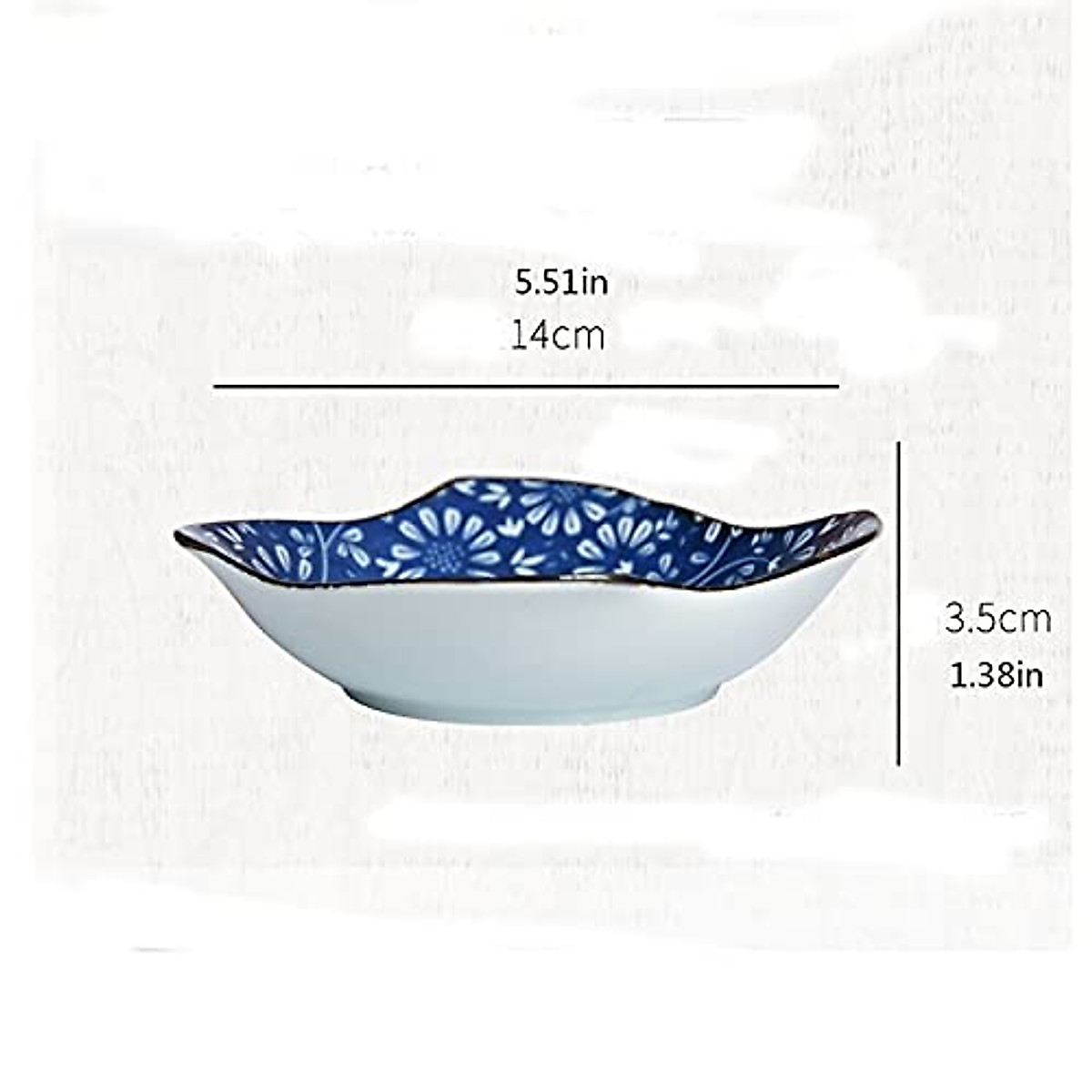 Fine Dessert Dishes Plates Porcelain Dinner Plate Floral Pattern Serving Plate Home Snack Plate Salad Bowl Suitable for Pasta Desserts and Snacks 6-inch Small Appetizer Plate 4 Pieces Dessert Plate