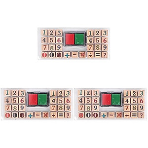 STOBOK Wood Toys 3 Sets Wood kidcraft playset playset DIY Stamp Wooden for Card Making Planner Stamp Bamboo Number Signet Number Stamper self Made Teaching Supplies Kids Stamps