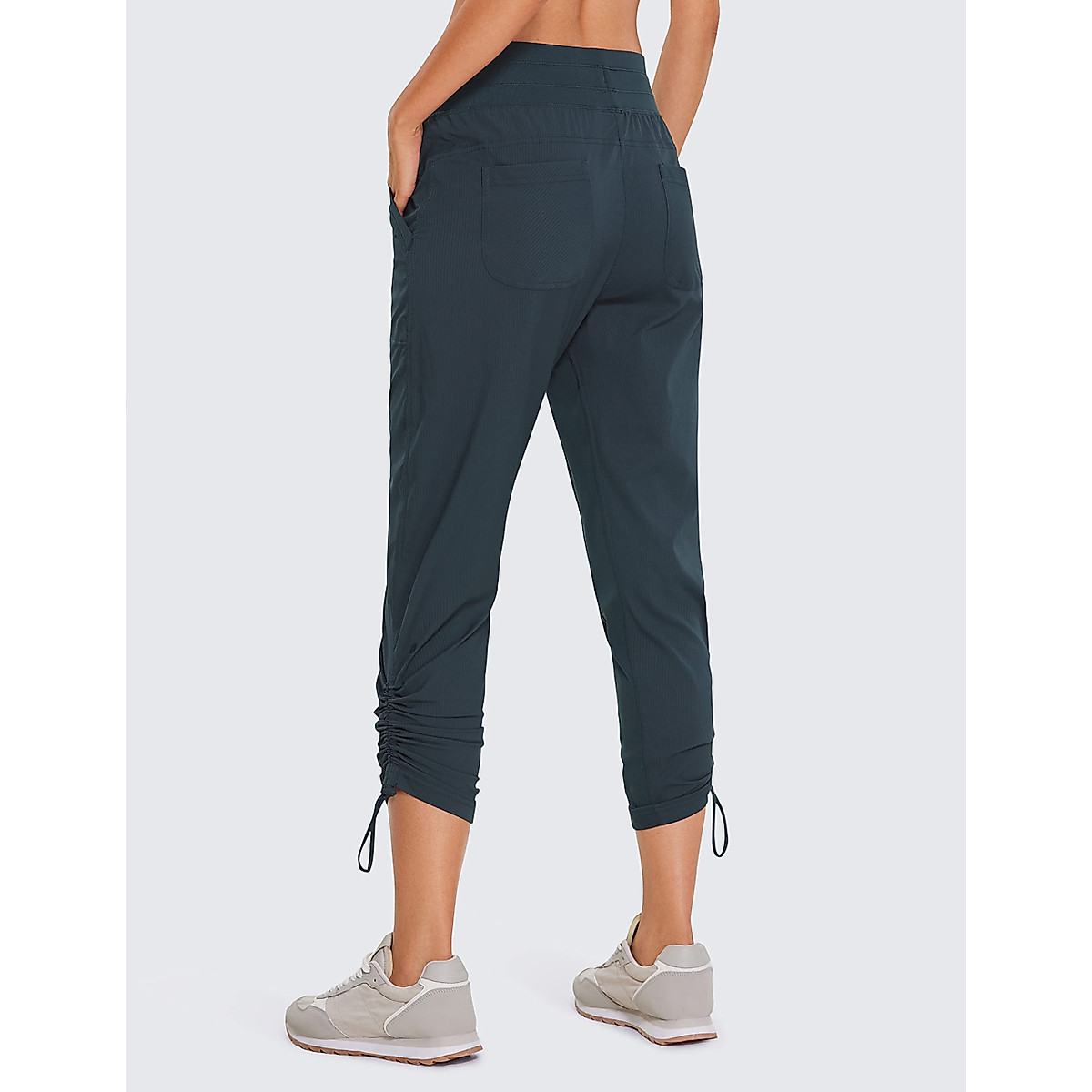 CRZ YOGA Womens Casual 7/8 Pants 25" - Lightweight Workout Outdoor Athletic Track Travel Lounge Joggers Pockets Melanite Small