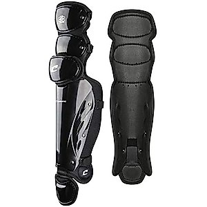 CHAMPRO mens Compact Pro Plus Umpire Leg Guard, BLACK, 17 Length US