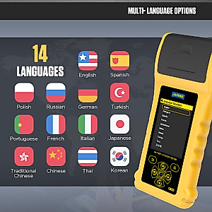 AUTOOL Automotive 12V/24V 30-2000 CCA Battery Load Tester, Cranking and Charging System Battery Analyzer Scan Tool with Printer for Heavy Duty Trucks, Cars, Motorcycles and More