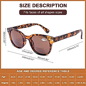 AQWANO Bifocal Reading Glasses UV400 Protection Lightweight Quality Sun Fashion Readers With Clear Top Outdoor Driving Eyeglass for Men Women, 2.0