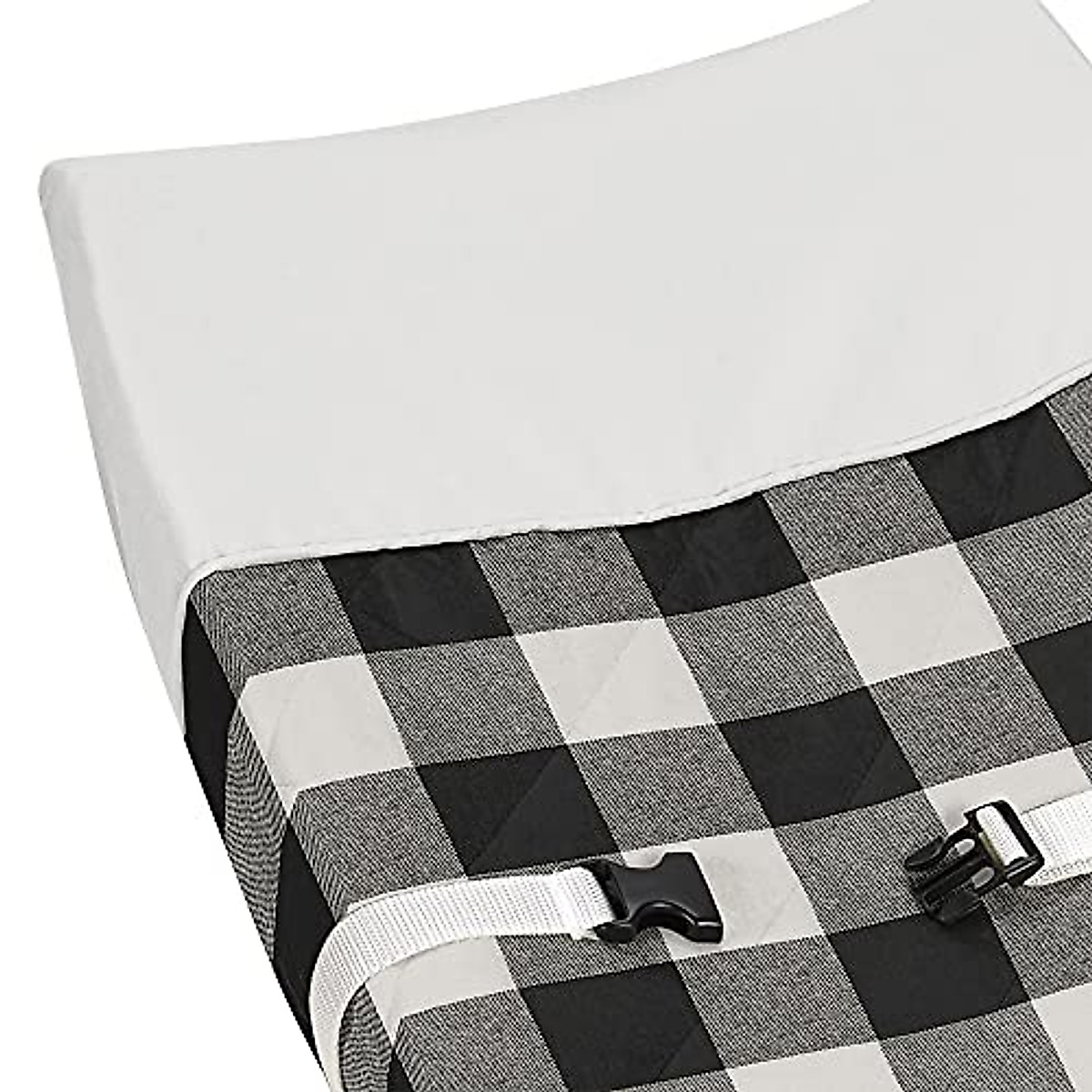 Sweet Jojo Designs Black and White Rustic Farmhouse Woodland Flannel Unisex Boy or Girl Baby Changing Pad Cover for Buffalo Plaid Check Collection - Country Lumberjack