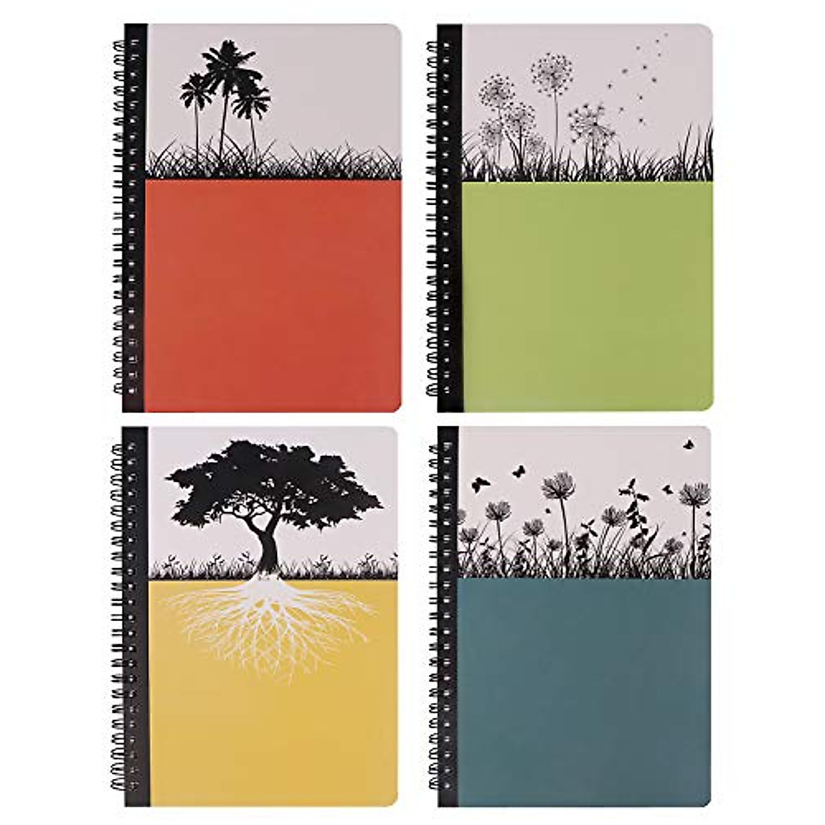 Hardcover Spiral Notebook, Dream Tree Journal to Write in, Blank Diary, Composition Notebook College ruled 80 Sheets, 5.5 x 8.3inch, 4 Pack
