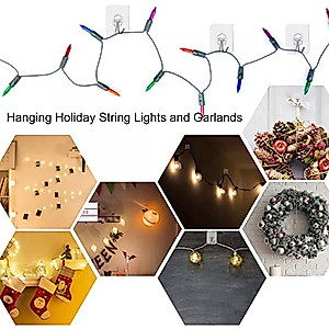 Small Adhesive Hooks Waterproof Heavy Duty Sticky Hooks 13.2lb(Max), Transparent Reusable Seamless Plastic Wall Hooks, Kitchen Bathroom Oilproof Ceiling Nail Free Improvement Sticky Hook 12 Pack