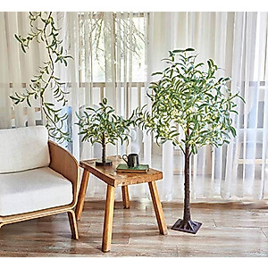 LITBLOOM Lighted Tabletop Olive Tree 18IN 50 LED Fairy Lights with Timer Battery Operated or USB Plug in Bonsai Tree for Wedding Christmas Spring Home Decoration