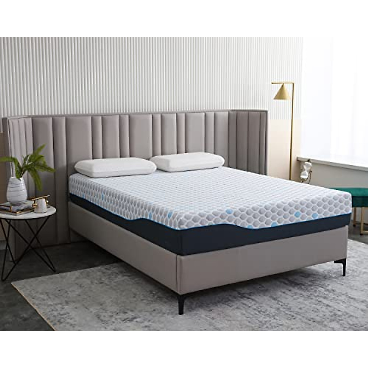 MLILY Queen Mattress, 10 Inch Memory Foam Mattress Bed in a Box, Medium, EGO Charcoal Green Tea and Cooling Gel Infused CertiPUR-US Certified, Made in USA