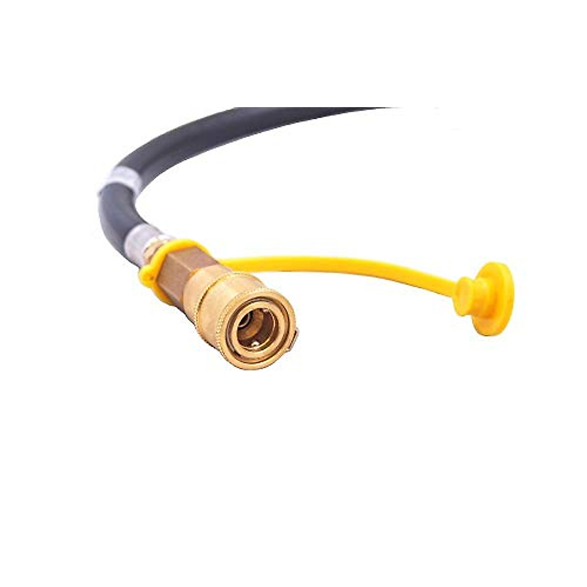 KIBOW 39 Inch Low Pressure Propane Quick-Connect Hose- 1/4” Safety Shutoff Valve & Male Full Flow Plug for RVs