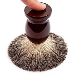 QSHAVE 100% Best Original Pure Badger Hair Shaving Brush Handmade. Real Wood Base. Perfect for Wet Shave, Safety Razor, Double Edge Razor