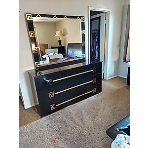 ROSEROSA Peel and Stick PVC Self-Adhesive Wallpaper Border Board Trim Moulding Sticker Hair Line (MG237B : 3.93 Inch X 16.40 Feet) Gold