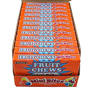 Fruit Chews Mini Bites Candy Coated Chews Movie Theater Box, 3.5 oz (Case of 12)