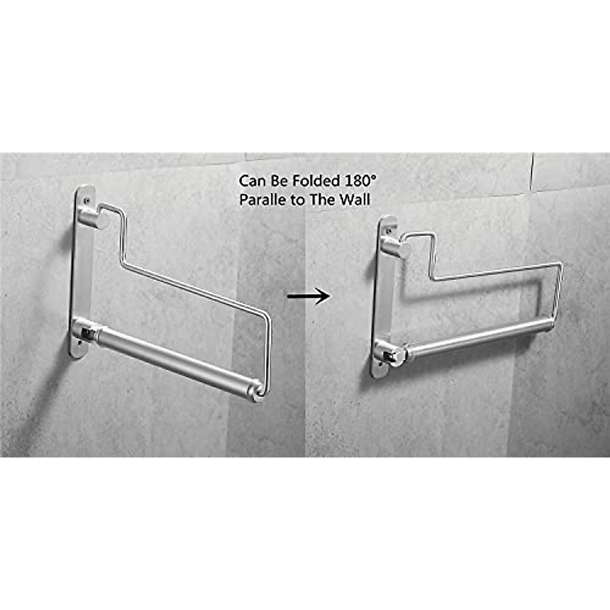 SHUNLI Drying Racks Folding Clothes Hanger Wall Mounted with 180°Swing Arm,Laundry Clothing Hanging Holder System Organizer Space Saver,Brushed Nickel