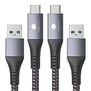 CONMDEX USB C Android Auto Cable, [Upgrade, 3ft, 2-Pack] 10Gbps USB 3.1 Gen 2 USB A to USB C Data Transfer Cord Cable, 3A Fast Charging Type C Charger Cable for Car Samsung Galaxy S10/S9/S8 Note 9/8
