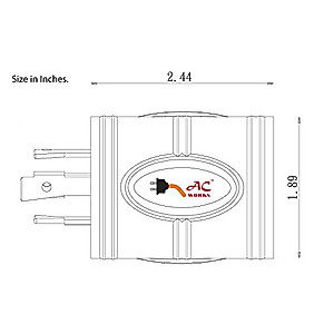 AC WORKS 30Amp 4 Prong 125/250Volt L14-30P Locking Plug to L14-20R 20Amp 4 Prong 125/250Volt Locking Female Generator Adapter (Compact)