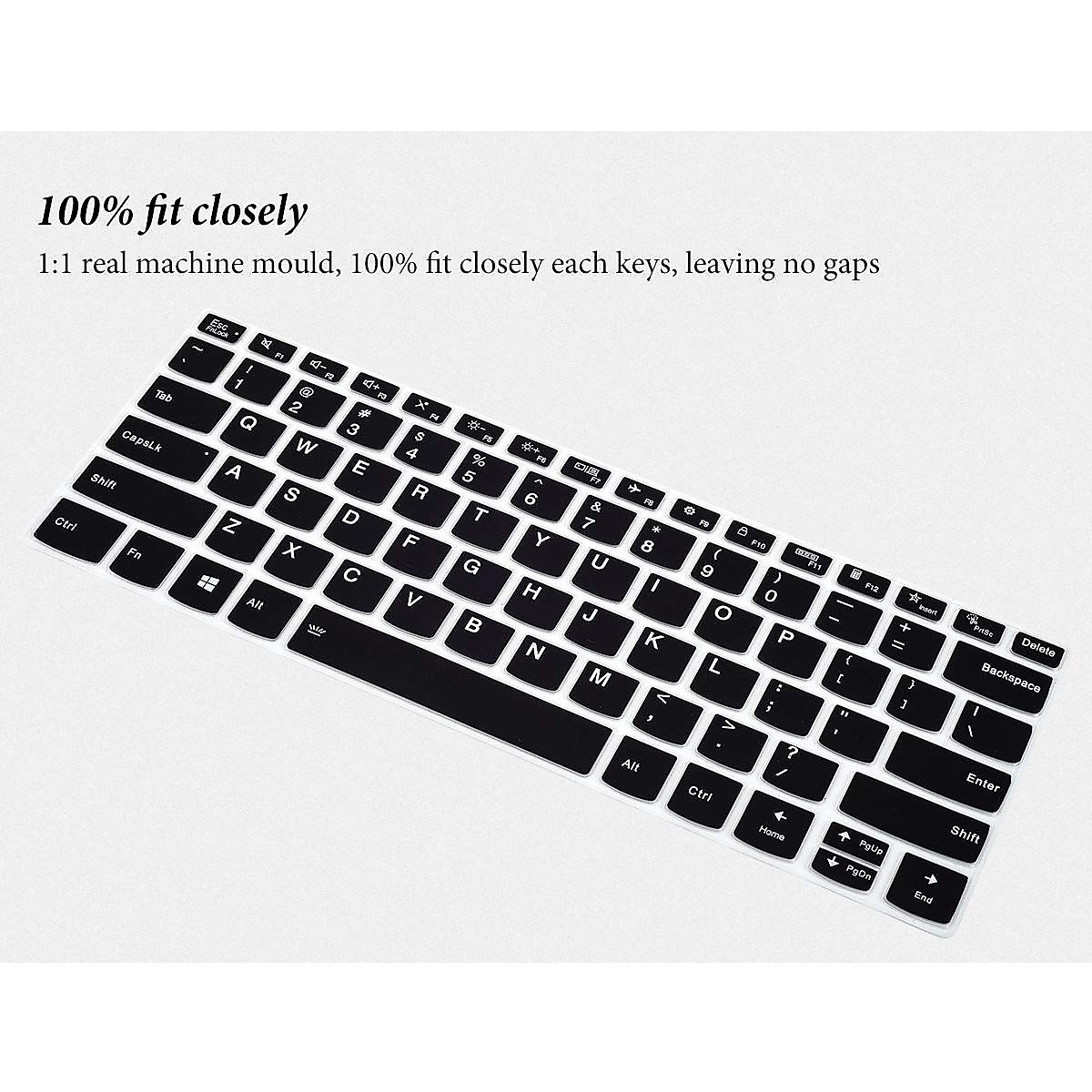 Keyboard Cover for Lenovo Yoga 7i 5i 2-in-1 14"/Lenovo Flex 5 14" 2-in-1 Laptop/Lenovo Flex 5 14"/ Lenovo Idepad S540 14/ThinkBook 14 Gen 2,Keyboard Protector Skin for Lenovo Ideapad 5 14"-Black