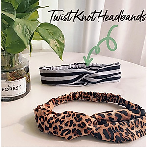 Huachi Boho Headbands for Women Twist Knot Head Bands Headwraps for Wigs African Cute Hair Bands Stretchy Fashion Summer Hair Accessories, 16 Pack