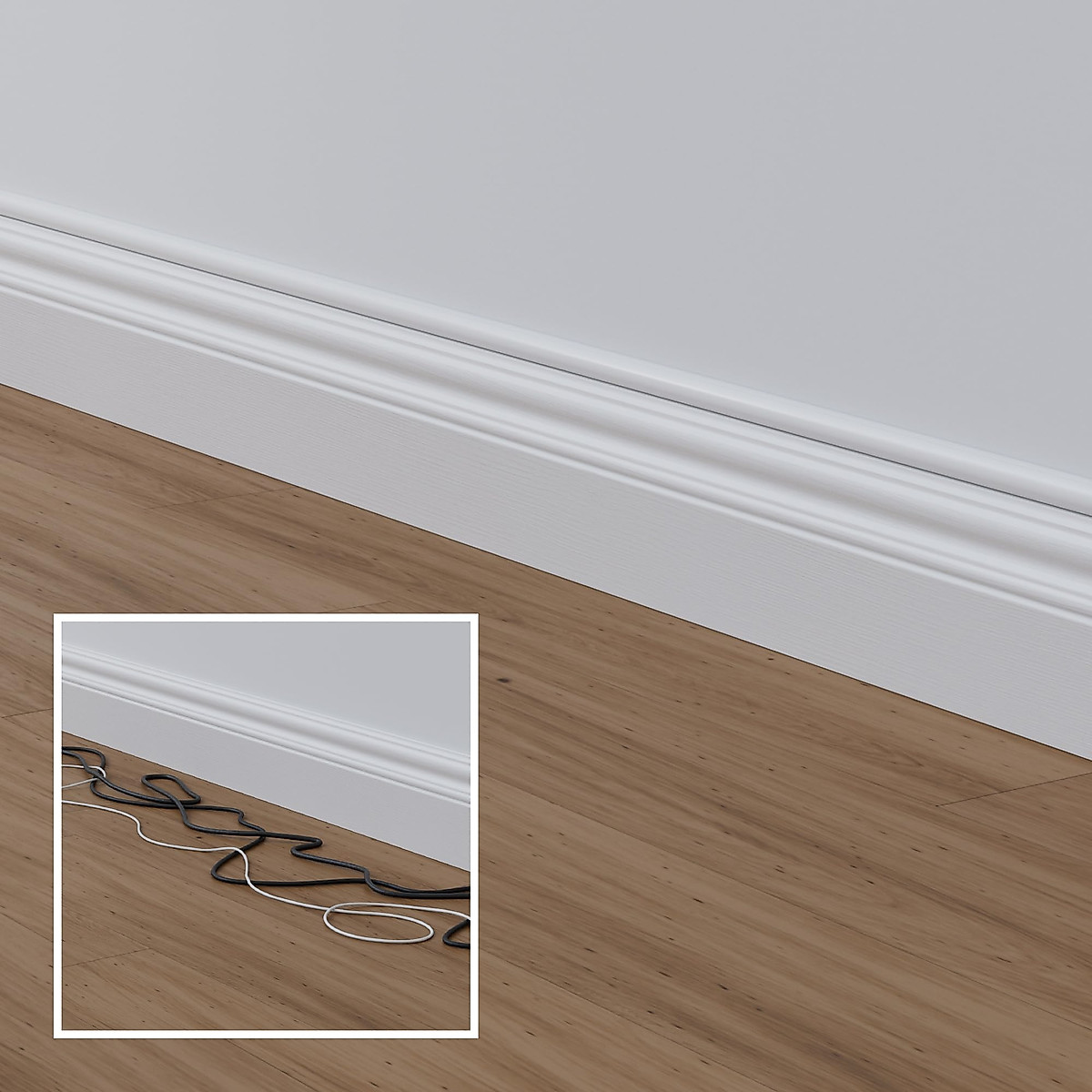 D-Line Half Round Cord Hider, Patented Cable Cover, Hide TV Wall Mount Wires, Raceway for Cords, Decorative Wire Covers, Paintable, Adhesive Cable Concealer, 2X 0.78in W x 0.39in H x 39in L, White