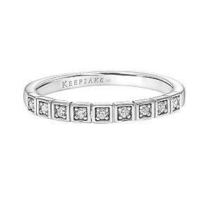 Princess Diamond Ring for Women Wedding Band 925 Sterling Silver 1/10ct (I-J, I3), Size 6, by Keepsake