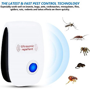 Utrasonic Pest Repeller 6 Pack Pest Control Repellent Indoor for Mosquito,Mice,Roach,Spider,Insects,Rat,Flea