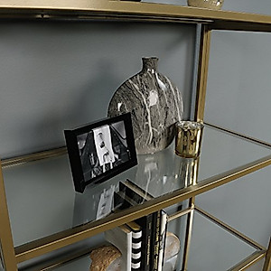 Sauder 421434 International Lux Bookcase, L: 30.0" x W: 14.49" x H: 70.87", Satin Gold Finish