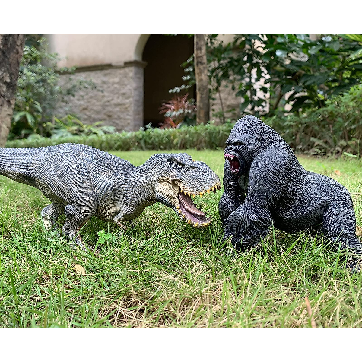 Gemini&Genius King Kong Toys Vastatosaurus Rex Dinosaur World Toys Stand Up with Movable Jaw Gorilla Action Figurine Gift for Kids