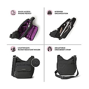 Baggallini unisex adult Criss Cross Handbags, Charcoal, One Size US