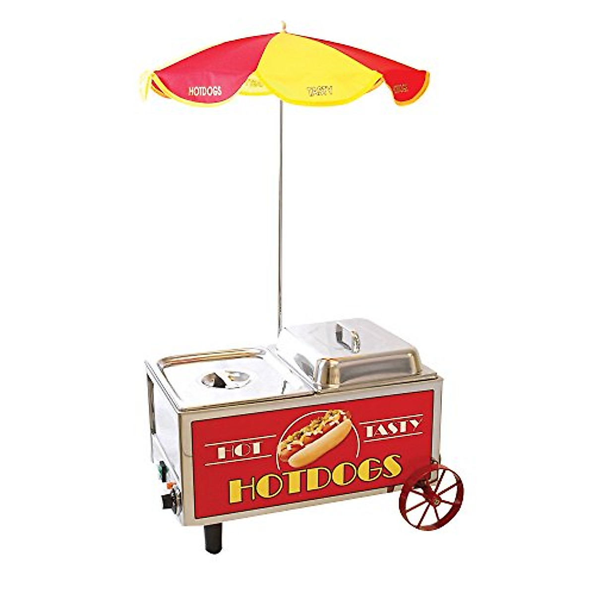 Benchmark 60072 Mini Cart Hotdog Steamer, 120V, 1200W, 10A,Stainless Steel