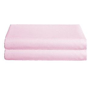 Babydoll Bedding Poly Cotton Set of 2 Bassinet Sheets, Pink, 17" x 31"