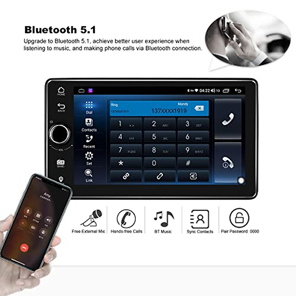 Joying Android 10.0 Head Unit Octa Core 4GB+64GB 7 Inch Single Din Auto Car Stereo Universal Radio with Physical Button Support 4G SIM/FM Radio/Bluetooth 5.1/Back-Up Camera/Fast Boot/DVR/OBD2/SWC