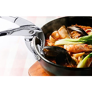 Sejong Cook Aluminum Tongs. Holder for Korean Stone Ceramic Bibimbap Bowl, Dolsot, Ddukbaegi, Sizzling. Hot Pot Holder Size 6.6 Inch, Korean Hot Food.