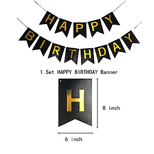 GoGoGoodie Birthday Decorations for Adult, String Light Party Decoration kit Black and White Balloons Perfect for Men and Women Birthday