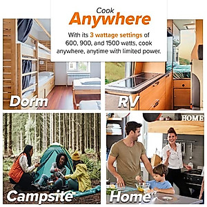 Nuwave Gold Precision Induction Cooktop, Portable, Powerful Large 8” Heating Coil, 12” Shatter-Proof, Heat-Resistant Ceramic Glass Surface, 10.5” Duralon Healthy Ceramic Non-Stick Fry Pan Included