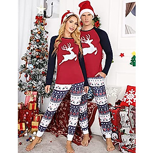 Prosoft&Hawiton Family Christmas Pajamas Matching Sets Xmas Couple Pj Sets 2 Piece Sleepwear Set Holiday Jammies