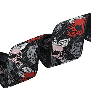 Skull Guitar Strap for Electric/Acoustic Guitar/Bass, Includes 2 Strap Locks + Strap Button, Jacquard Embroidered Guitar Straps