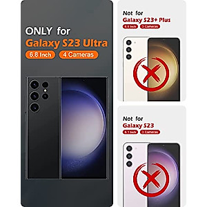 SHIELDON Wallet Case for Galaxy S23 Ultra 5G, Genuine Leather Case Kickstand RFID Blocking Credit Card Holder Shockproof Protection Magnetic Cover Compatible with Galaxy S23 Ultra 6.8" 2023 - Black