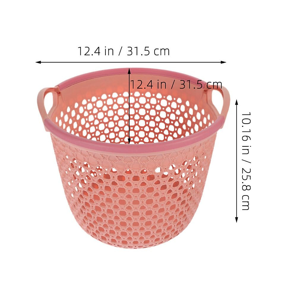 HOLIDYOYO Flexible Laundry Basket, Laundry Hamper Plastic Laundry Basket with Handle Hollow Dirty Clothes Storage Basket Portable Round Bin for Bathroom Dorm Pink