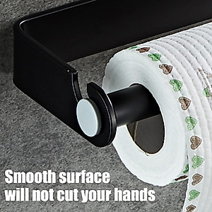 URALFA Under Cabinet Paper Towel Holder Wall Mount, Paper Towel Roll Holder Both Available in Adhesive and Screws, Paper Towel Rack for Kitchen, Bathroom, Pantry, Sink (Black)