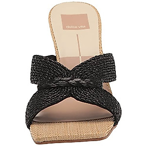 Dolce Vita womens Nitro Heeled Sandal, Black Raffia, 8 US