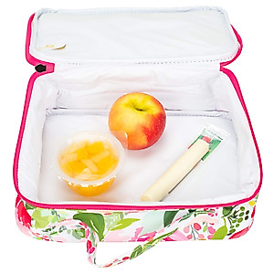 Mary Square Charlotte Floral Peony Water Resistant Soft Cooler Insulated Lunch Bag Tote