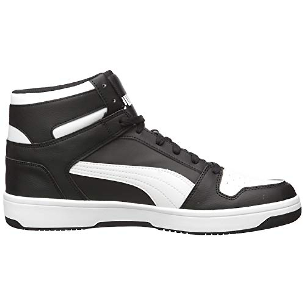 PUMA Mens Rebound Layup Sneaker, PUMA Mens black-PUMA Mens white, 7