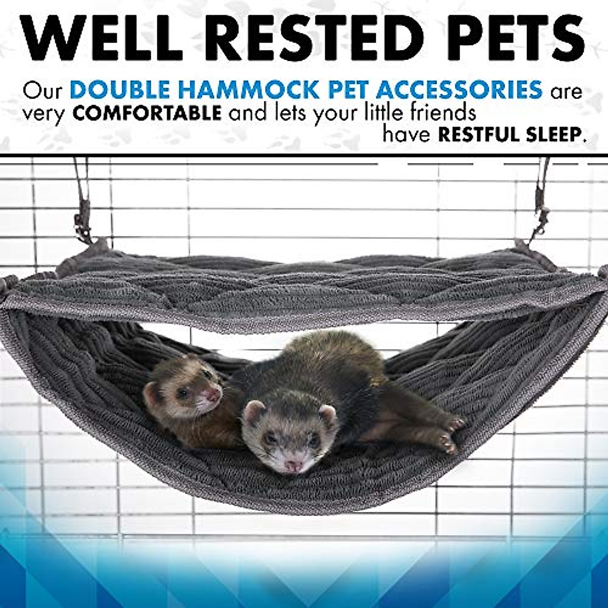 Small Pet Hammock - Ferret Hammock – Soft, Plush 2-Level Ferret Bed – Strong Hanging Hammock Pet Bedding – Machine-Washable Small Animal Hammock, Rat Bed, Guinea Pig Hammock by 2Brothers Wholesale